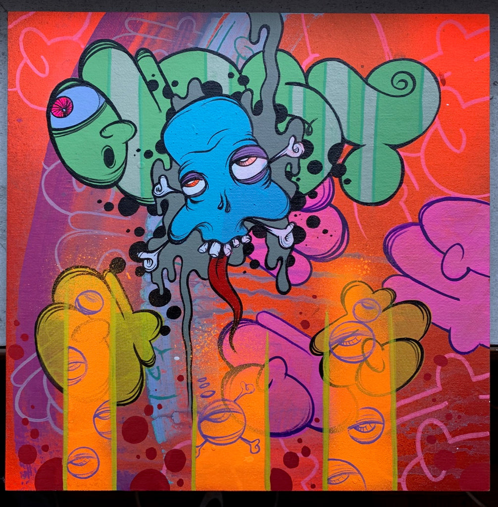 GHOST ORIGINAL PAINTING (12X12) WOOD BOARD – RIS SHOP